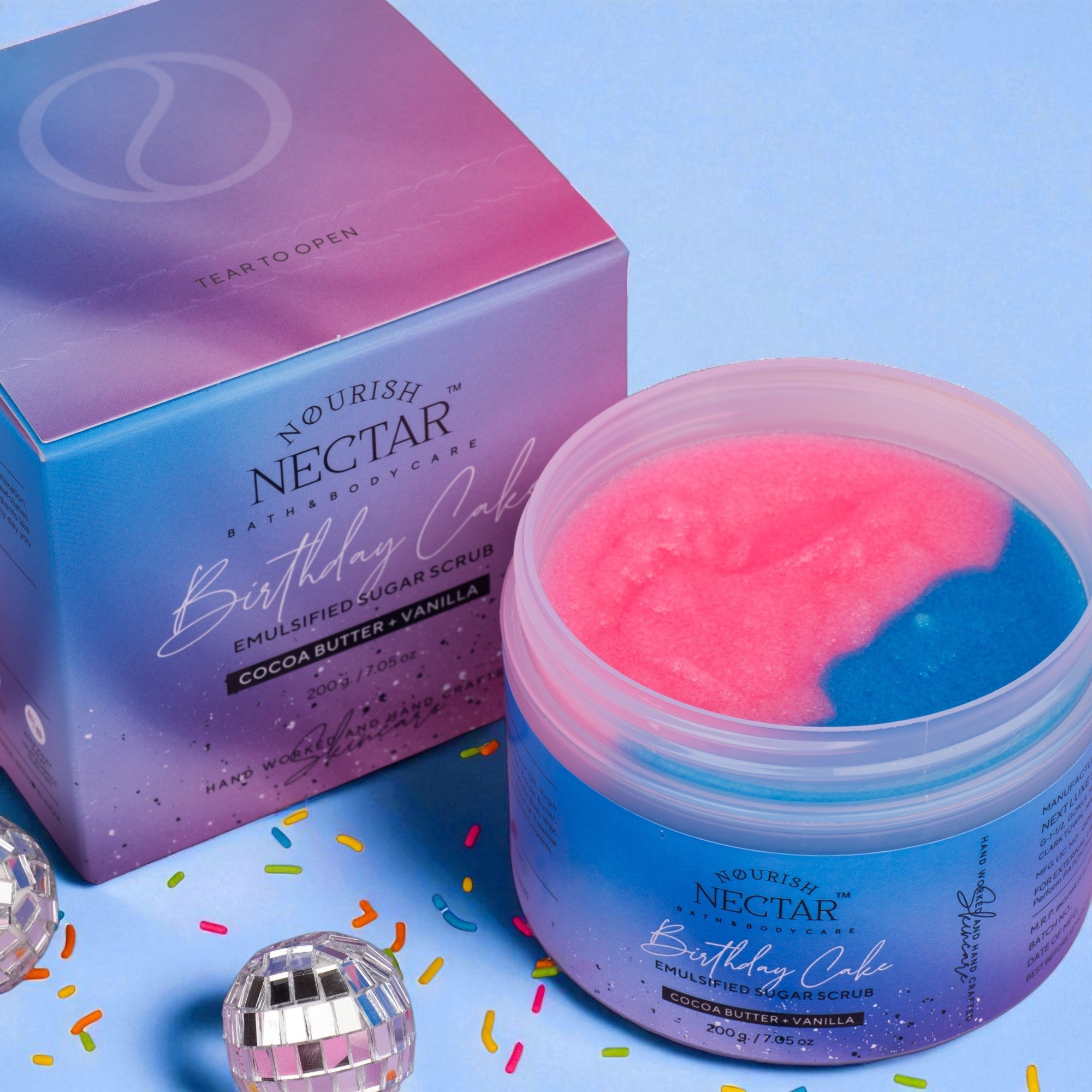 Birthday Cake Body Scrub – Exfoliate, Nourish & Glow Nourish Nectar